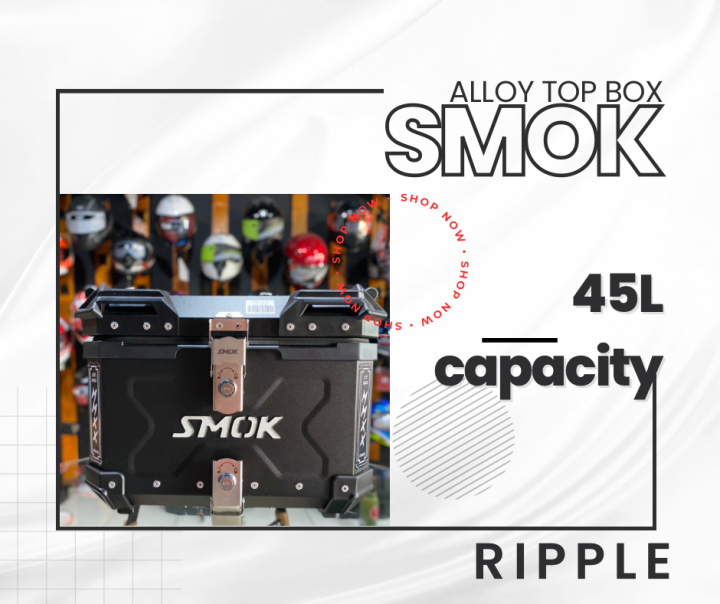 alloy top box 45 liters matte black RIPPLE | Lazada PH