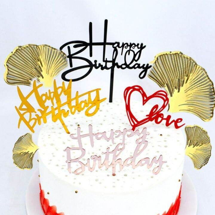 LUMINOUS Gold Ginkgo Leaves Wedding Artificial Cake Decorating Baking ...