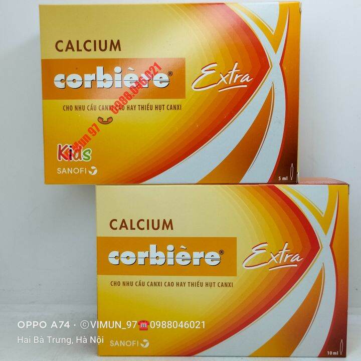 CALCIUM corbiere Extra hộp 30 ống - Bổ sung canxi trong hỗ trợ phòng ngừa loãng xương | Lazada.vn