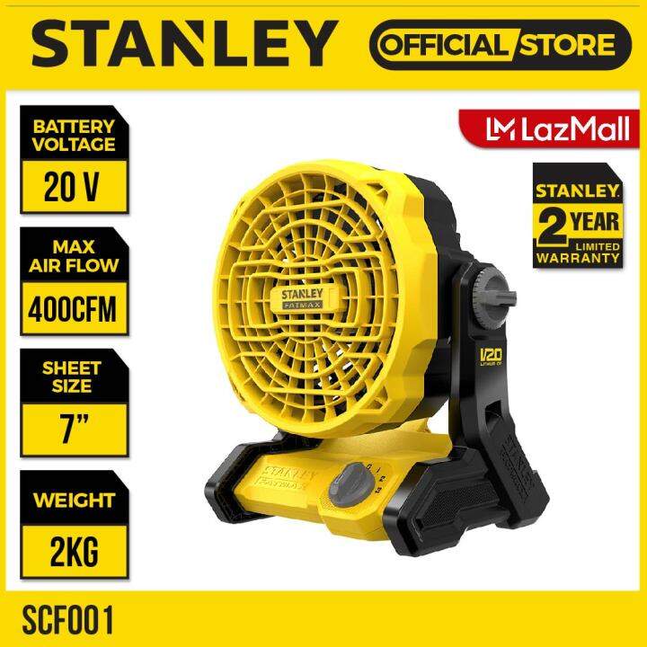 STANLEY SCF001 CORDLESS JOBSITE FAN 20V 400CFM 3 SPEED FAN 3KG = SCF001 ...