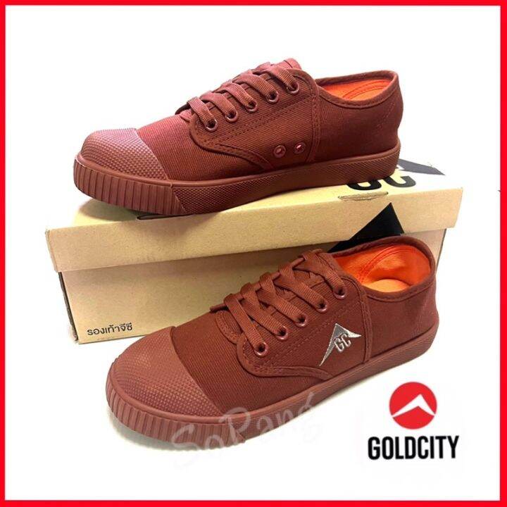 ♣ รองเท้านักเรียน 🔺โกลซิตี้ GC 🔺รุ่นFc001(ของเเท้) รองเท้านักเรียนชาย รองเท้าพละ สีน้ำตาล สีขาว ...