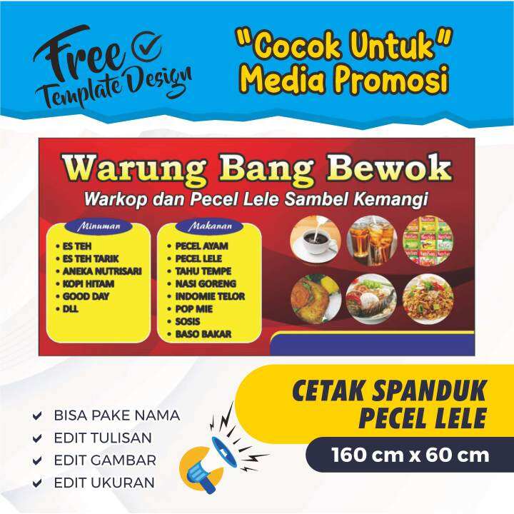 Cetak Spanduk Banner Pecel Lele Custom 160x60 | Lazada Indonesia