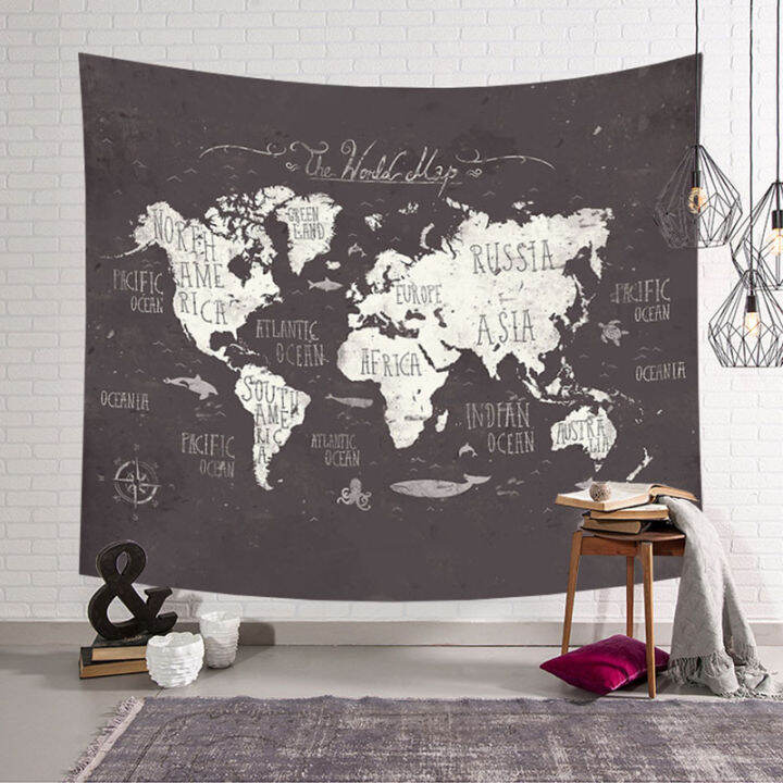 Tapestry World Map, Beach Towel ,Wall Hanging Decorations Outdoor Art ...
