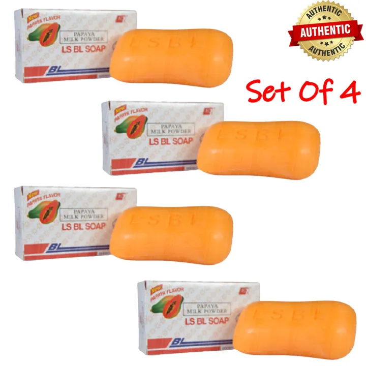 LS BL Soap Soaps 115g 115 grams each Papaya Milk Powder Set of 4 Pcs ...