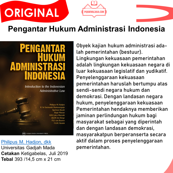 Original - Buku Hukum - Pengantar Hukum Administrasi Indonesia - Philipus M. Hadjon, dkk ...