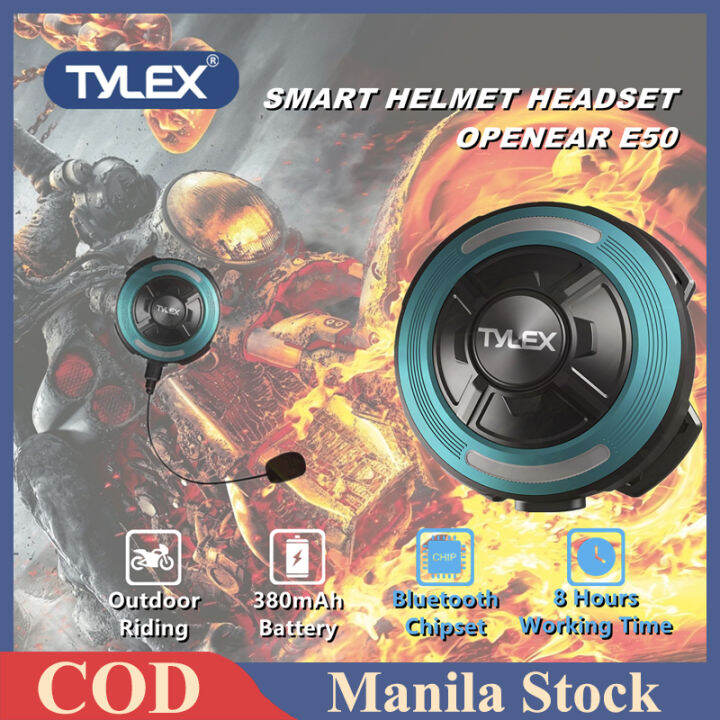 Tylex E50 Motorcycle Helmet Rider Headset Bluetooth 380mAh 6Hrs Working ...