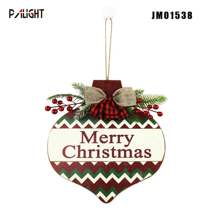 PAlight Christmas Welcome Sign Hanging Front Door Wooden Cartoon Letter ...