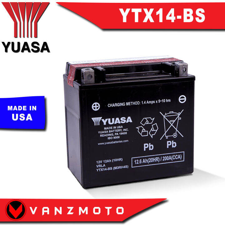 Yuasa YTX14-BS Motorcycle Battery (USA) | Lazada PH