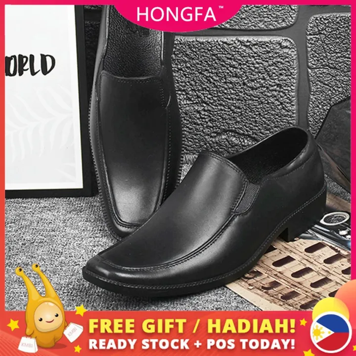 Black shoes for men rubber formal shoes COD#6085 | Lazada PH