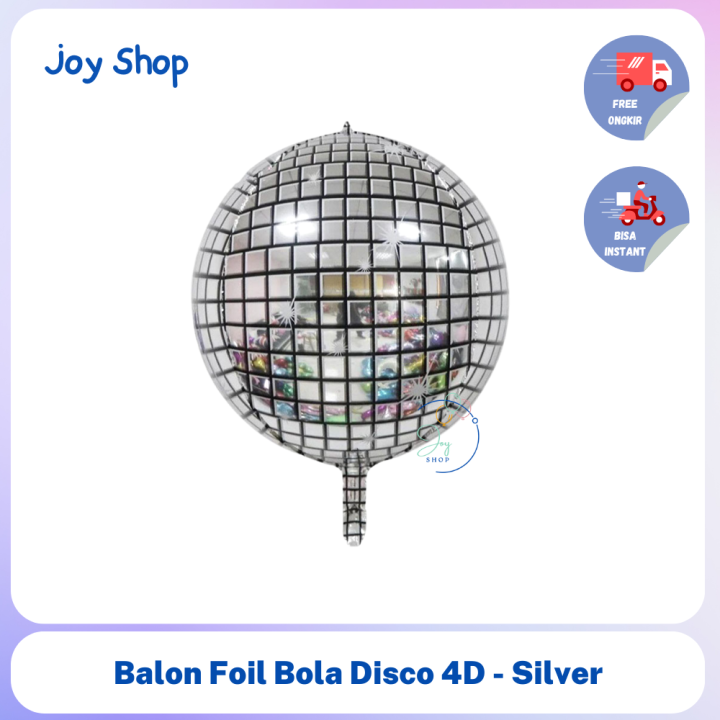 Balon Foil Bola Disco 4D Silver / Balon Disco Perak | Lazada Indonesia