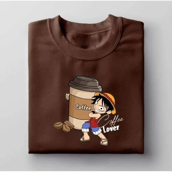 ONE PIECE LUFFY COFFEE LOVER UNISEX AESTHETIC STATEMENT TSHIRT TEES ...