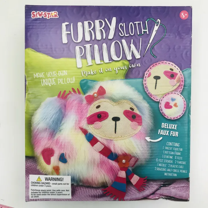 DIY SLOTH Pillow, Sewing Kit, Soft Plush, Kids crafts, kids diy, Kids ...