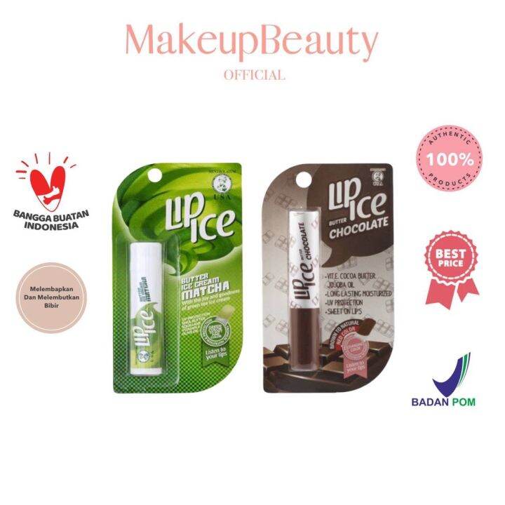 LIP ICE Butter Ice Cream Changing Color Lip Balm Matcha | Chocolate 2 ...