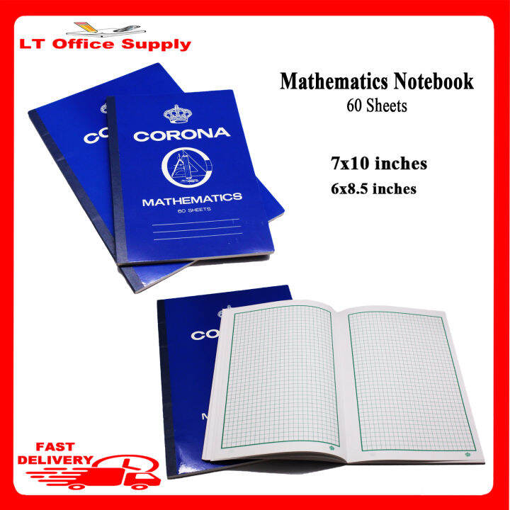 (LT OFFICE) Corona Mathematics Notebook Padded type 60 Sheets Graphing ...