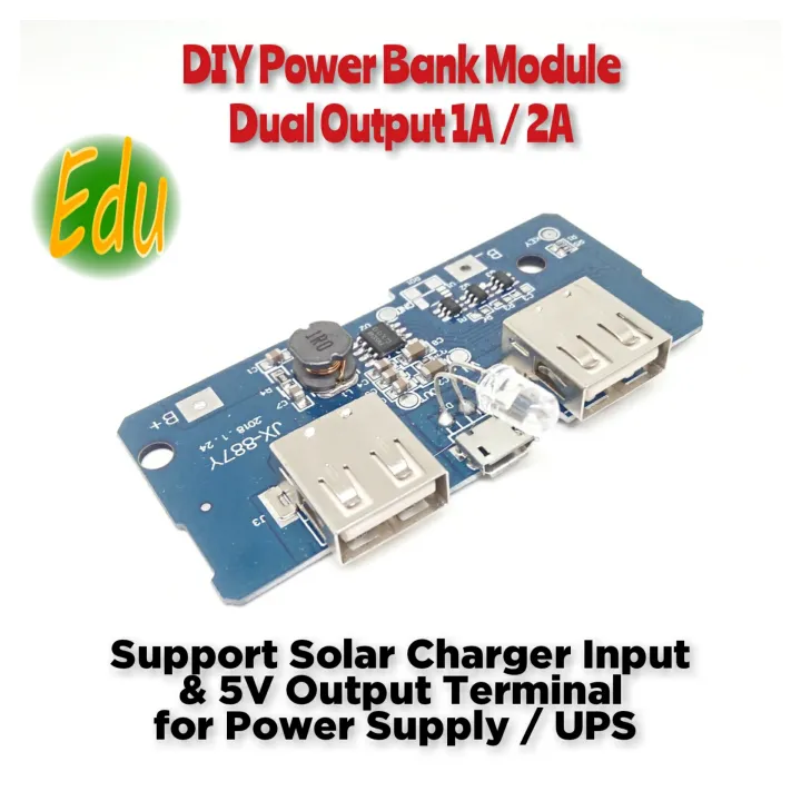 Modul Kit DIY Power Bank Dual Output USB 1A 2A Multifungsi Mini UPS 5V DC Powerbank | Lazada ...