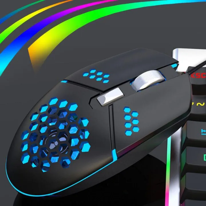 2000DPI Adjustable 6 Buttons Gamer USB Wired Honeycomb Optical Mouse ...