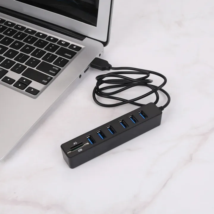 Pureone USB Hub พร้อมสายยาว6พอร์ตขยายขนาดใหญ่ Plug And Play Hot ...