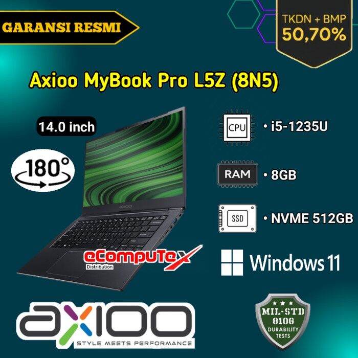 LAPTOP AXIOO MYBOOK PRO L5Z (8N5) i5 / 8GB / NVME 512GB 14" TKDN RESMI | Lazada Indonesia