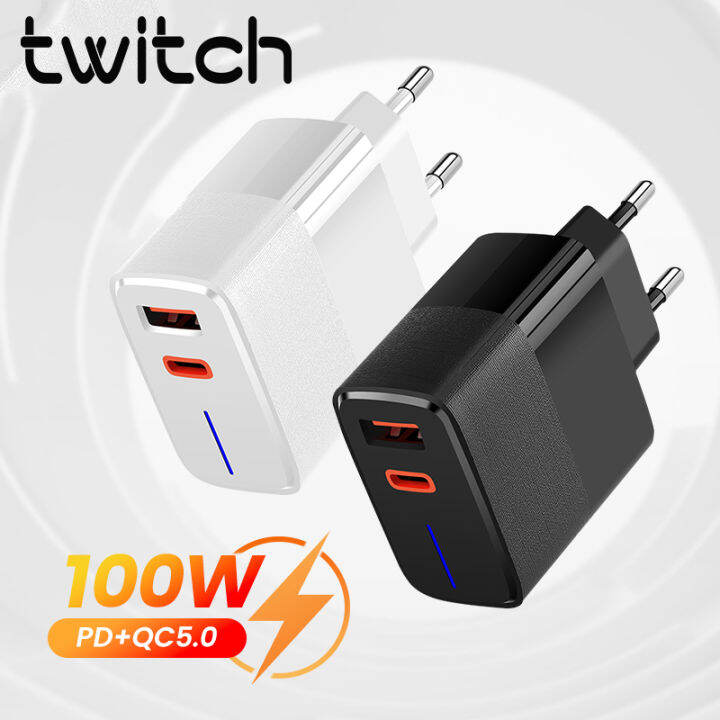 Twitch 100W USB Charger Fast Charging Type C +USB PD QC 5.0 4.0 Type C ...