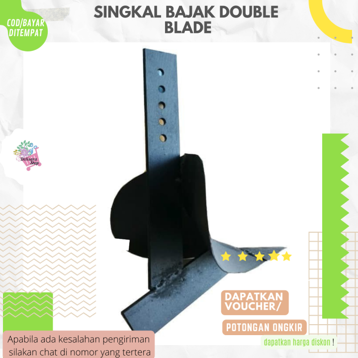 Alat Singkal Bajak Double Portable Pertanian Penggembur Tanah | Lazada ...