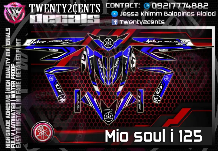 Mio soul i 125 Decals Sticker lines | Lazada PH