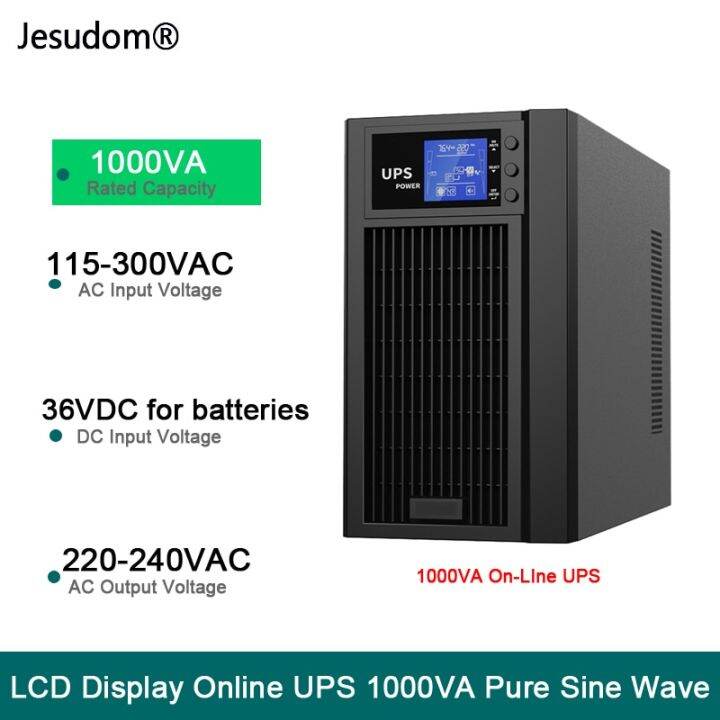 LCD Display Online UPS 1000VA/800W External 36VDC Batteries Pure Sine ...