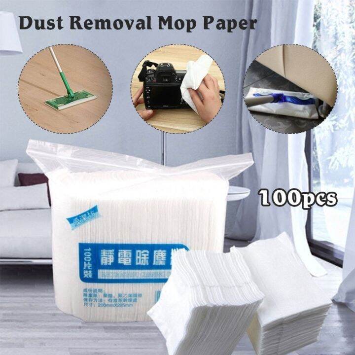 Electrostatic Dust Remover Paper 100pcs Disposable Dry Floor Dust Mop ...
