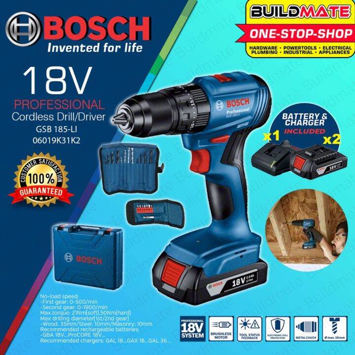 BUILDMATE Bosch Professional Li-Ion Cordless Impact Drill / Driver 18V ...