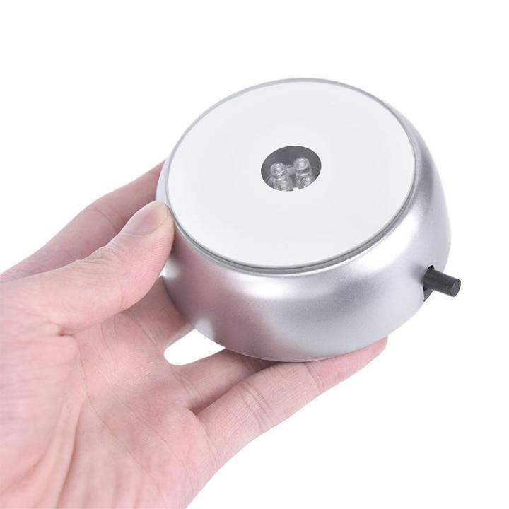 HONG 1pc 4 LEDs Luminous Base Light Crystal Glass Display Colorful ...