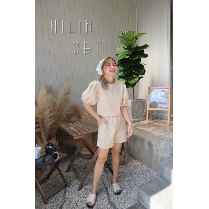 Eunna.Official - Nilin set ชุดเซ็ทขาสั้นผ้าลินิน | Lazada.co.th