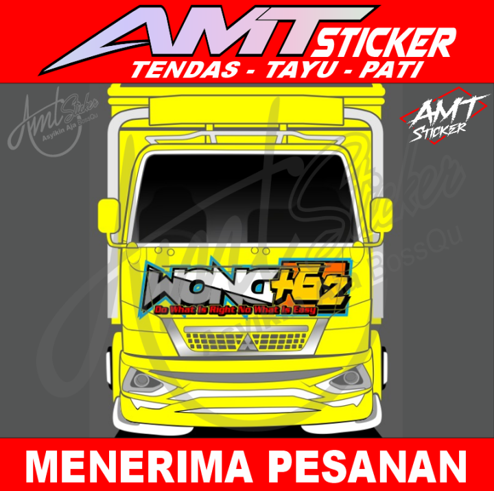 STICKER KABIN DEPAN TRUK CANTER ( WONG +62 ) BISA CUSTOM WARNA DAN ...