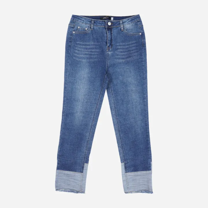 Urban Reversed Hem Denim Pants | Lazada PH