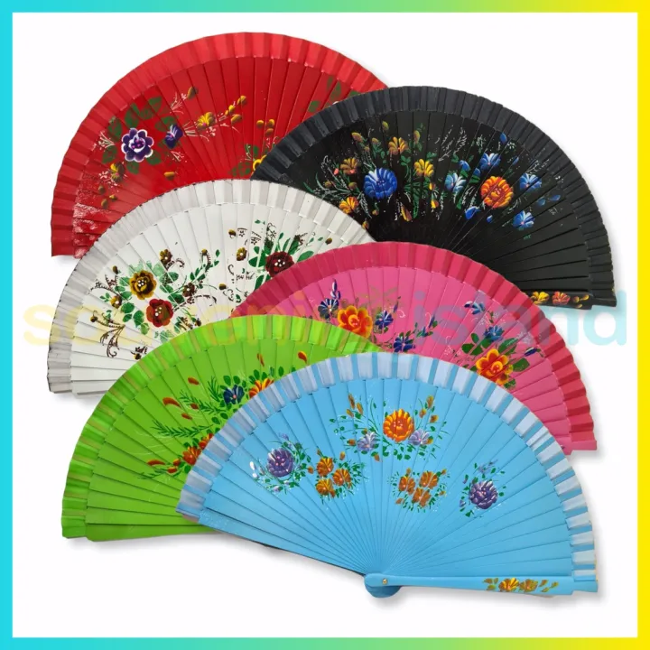 Wooden Spanish Fan Handfan With Back to Back Design Philippine Souvenir ...