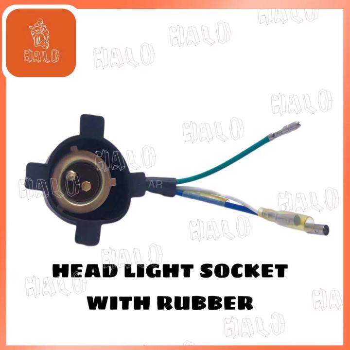 HALO MOTOR] MOTORCYCLE HEAD LIGHT SOCKET WITH RUBBER | Lazada PH