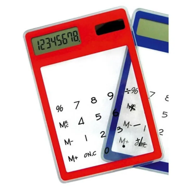 Ultra Slim Transparent Pocket Calculator with 8 Digit Touch Screen LCD ...