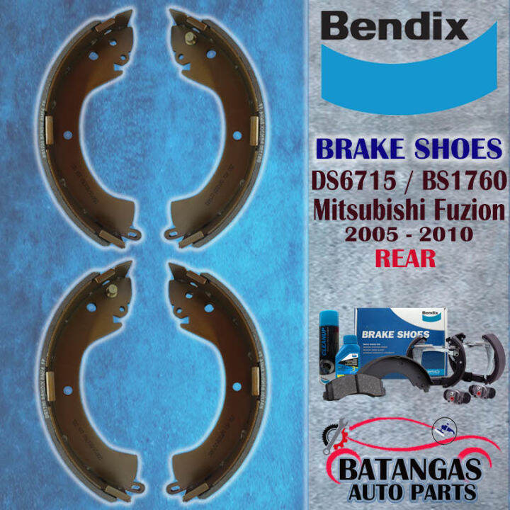 Brake Shoes Mitsubishi Fuzion 2005 - 2010 REAR BENDIX DS6715 / BS1760 | Lazada PH