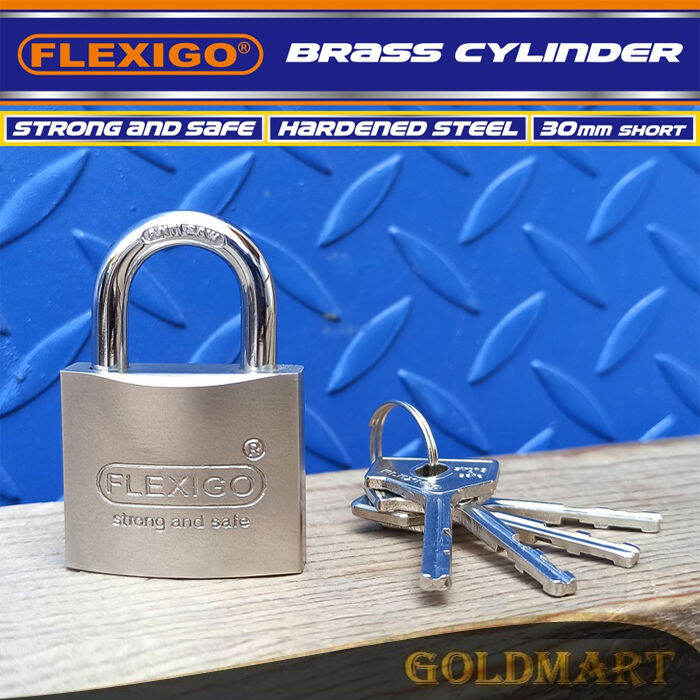 Gembok Anti Maling 30 mm Pendek Original Flexigo Silinder Kuningan Anti ...