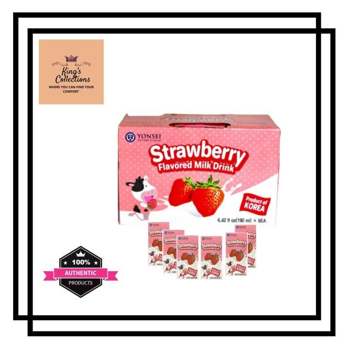 YONSEI Strawberry Milk - 6x190ml | Lazada PH