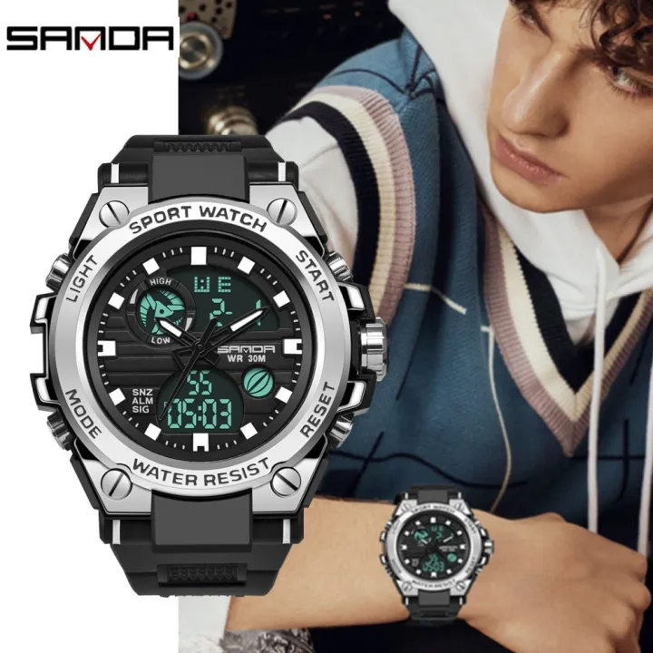 Casio Watch Sanda relo watch for men digital waterproof original led ...