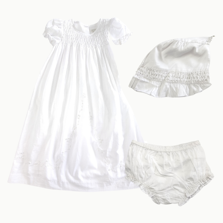 Periwinkle Baby Girls Chava 6 Months White Christening Set With Hat and ...