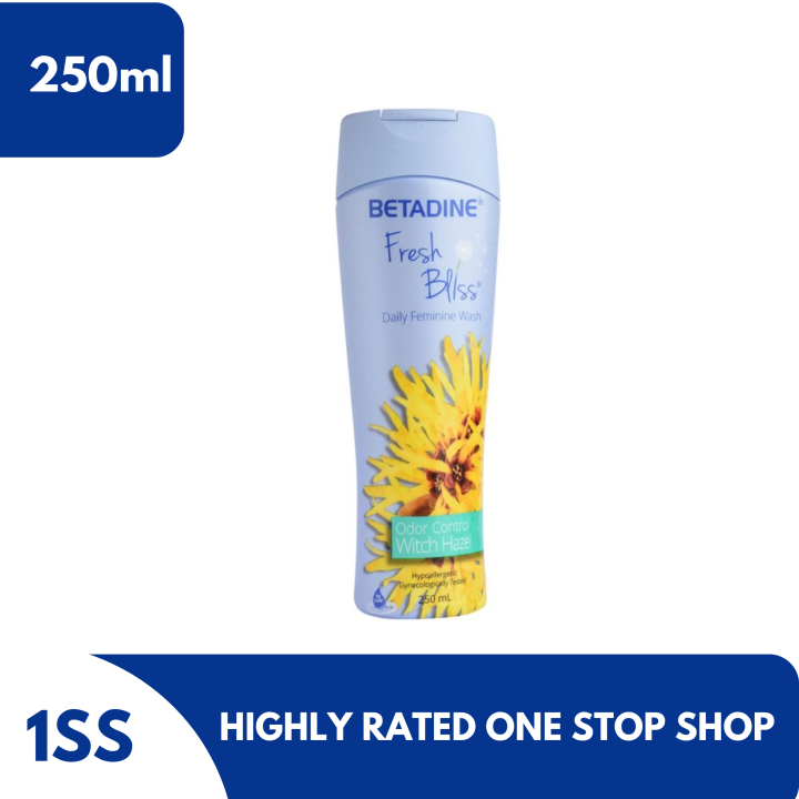 Betadine Fresh Bliss Odor Control Witch Hazel Feminine Wash, 250ml ...