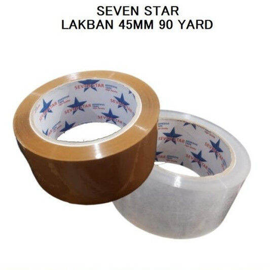 Seven Star Lakban Isolasi Bening Coklat 45mm x 90 Yard | Lazada Indonesia