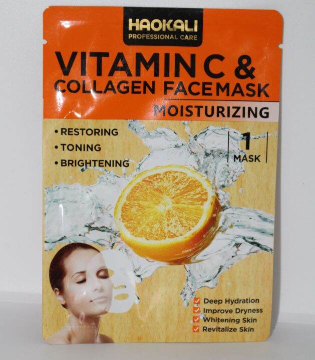 HAOKALI PROFESSIONAL CARE VITAMIN C AND COLLAGEN FACEMASK MOISTURIZING ...