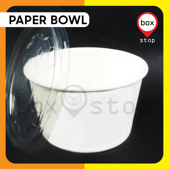 Paper Bowl - Mangkok Kertas - PUTIH POLOS + TUTUP (50 set) | Lazada ...