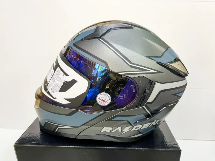 หมวกกันน็อค/Raiden Flip Up Defence #6 Phantom Grey (Mette) | Lazada.co.th
