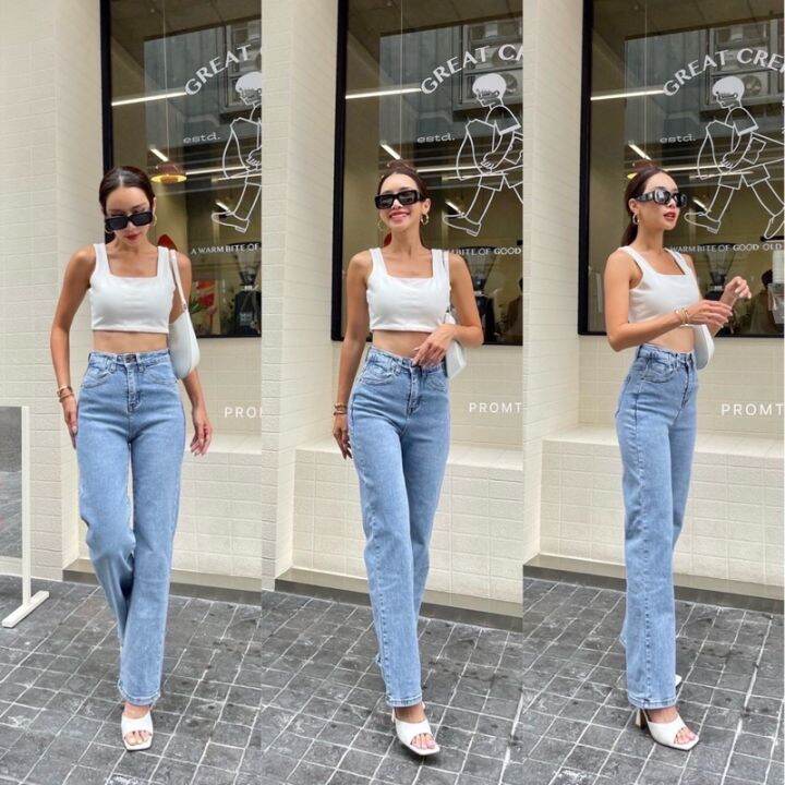 กางเกงขายาวรุ่นผ้ายืดป้าย promthong | Lazada.co.th