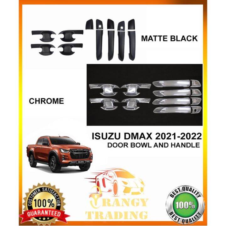 Isuzu DMAX 2021 to 2023 Door Bowl and Door Handle cover Matte black / Chrome 2022 ( D-MAX ...