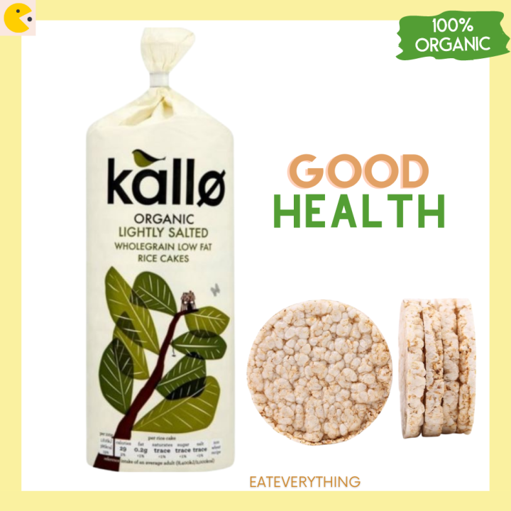 Kallo Fair Trade Organic Lightly Salted Whole Grain Low Fat Rice Cakes ...