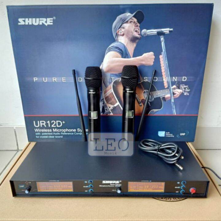 SHURE MICROPHONE UR 12D + UR12D+ WIRELESS MIC PEGANG | Lazada Indonesia