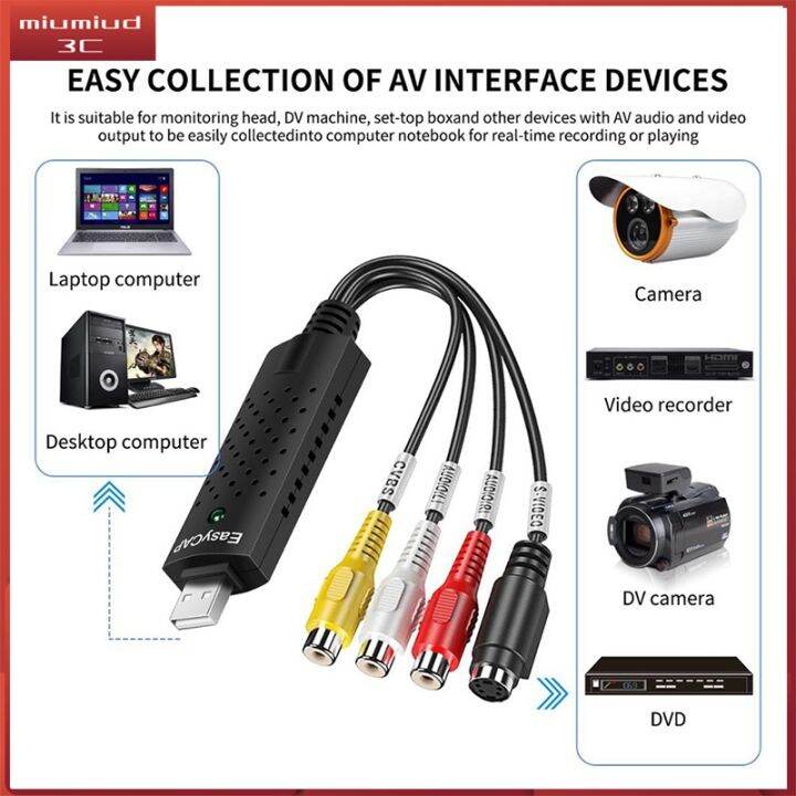 【Video Capture Adapter】DVR TV DVR VHS USB 2.0 Easycap Capture 4 Channel ...